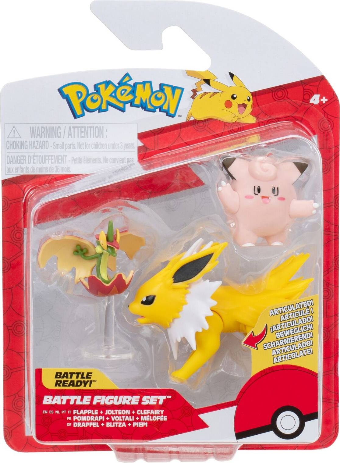 Pokemon: Battle Figure Set - Clefairy, Flapple, Jolteon
